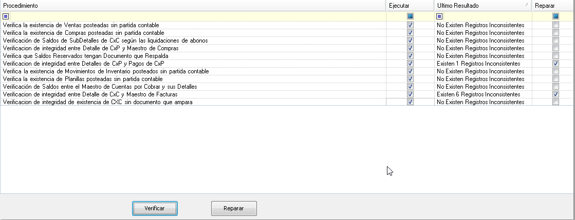 Verificar Integridad de Base de Datos - Brilo ERP Docs