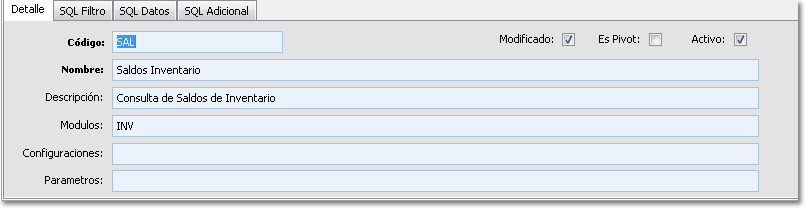 Mantenimiento de Consultas - Brilo ERP Docs