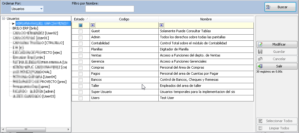 Usuarios por Grupos - Brilo ERP Docs