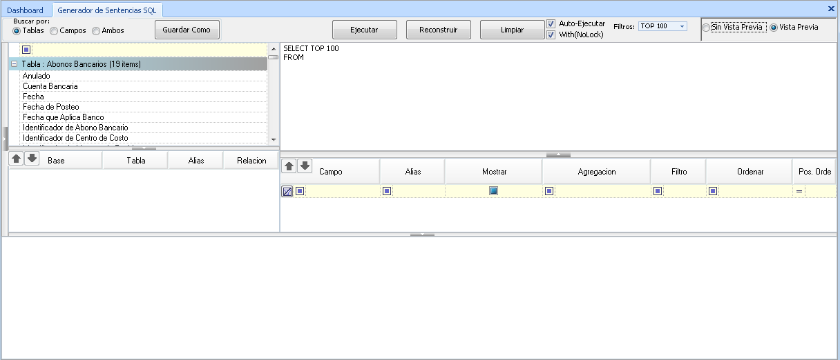 Generador de Sentencias SQL - Brilo ERP Docs