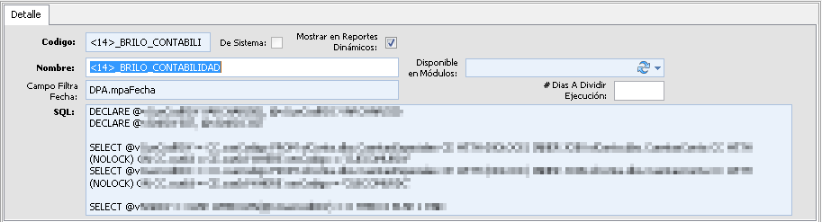 Mantenimiento de Bases de Reporte Dinámico - Brilo ERP Docs