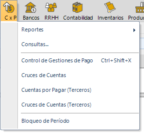 Menus - Brilo ERP Docs