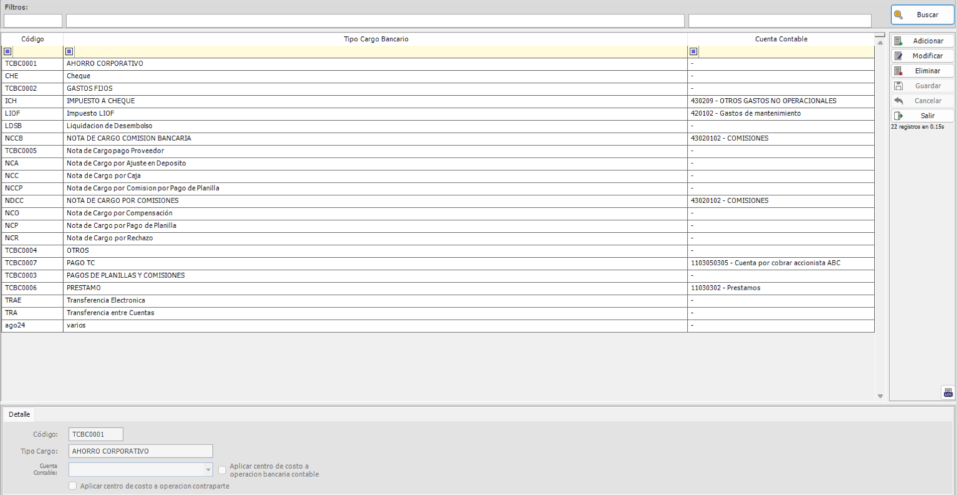 Tipos de Cargos - Brilo ERP Docs