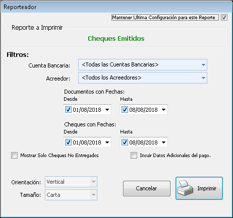 Cheques Emitidos - Brilo ERP Docs