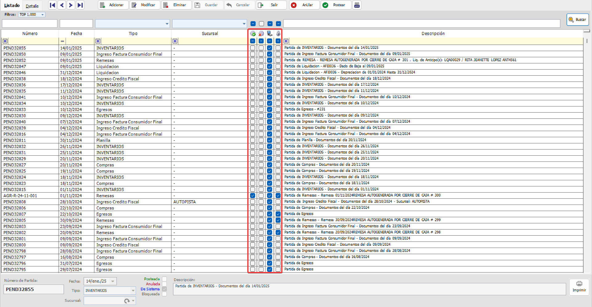 Partidas - Brilo ERP Docs