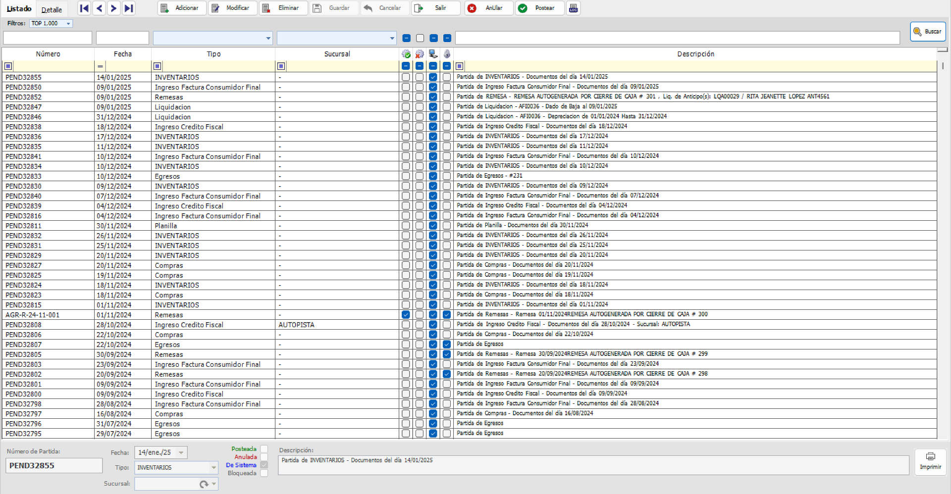 Partidas - Brilo ERP Docs