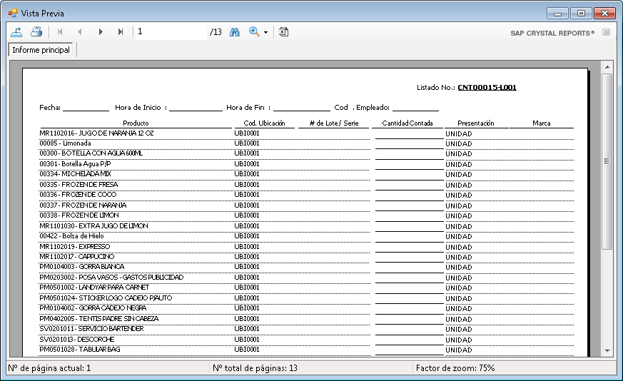 Inventarios Físicos - Brilo ERP Docs