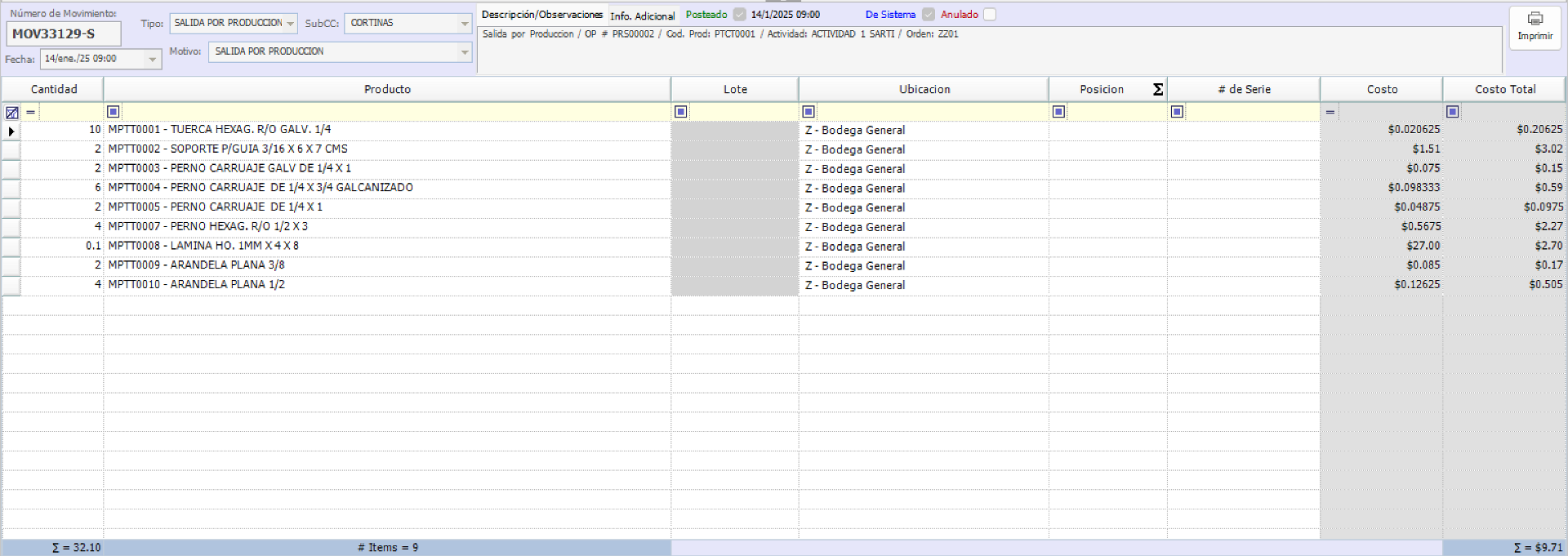 Movimientos - Brilo ERP Docs