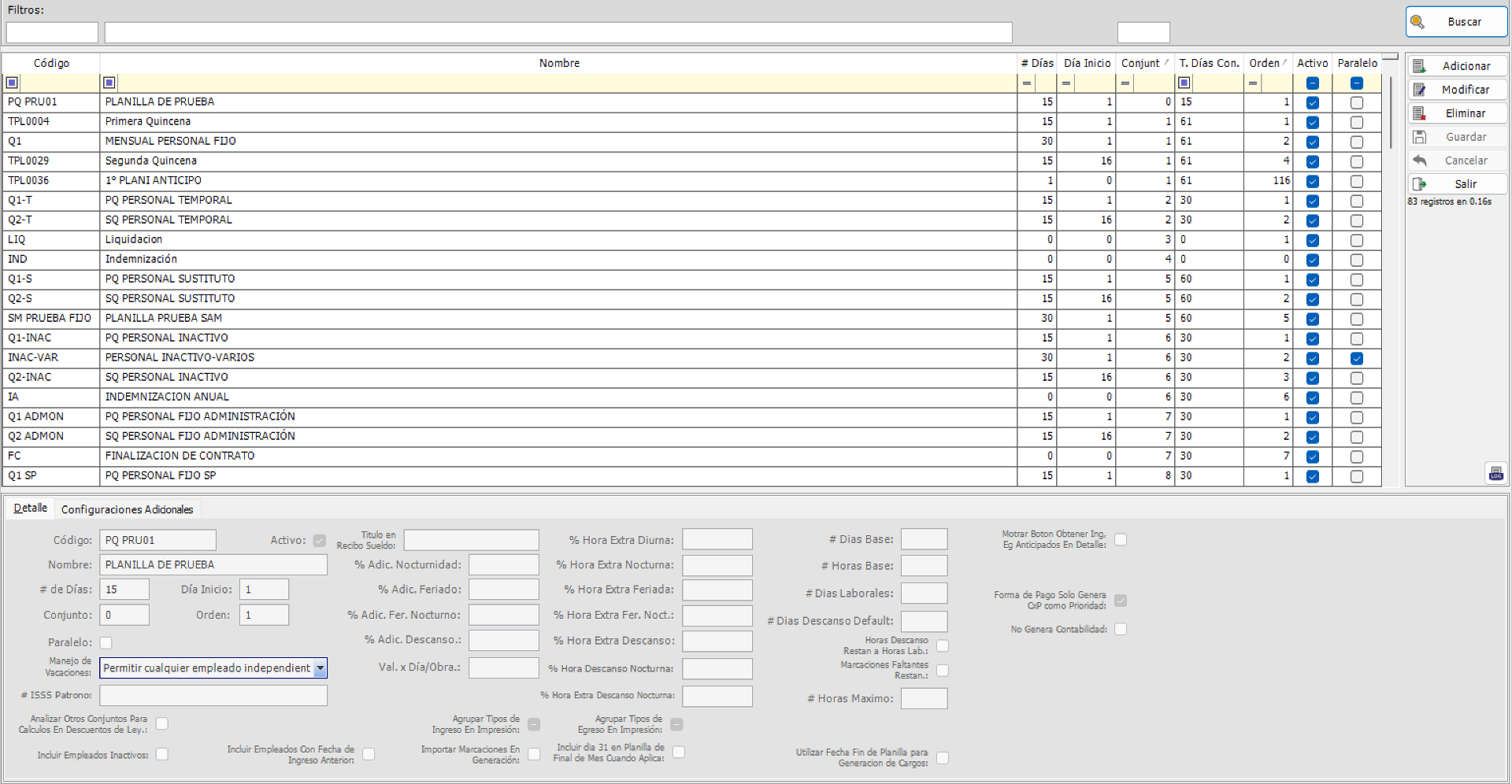 Tipos de Planillas - Brilo ERP Docs